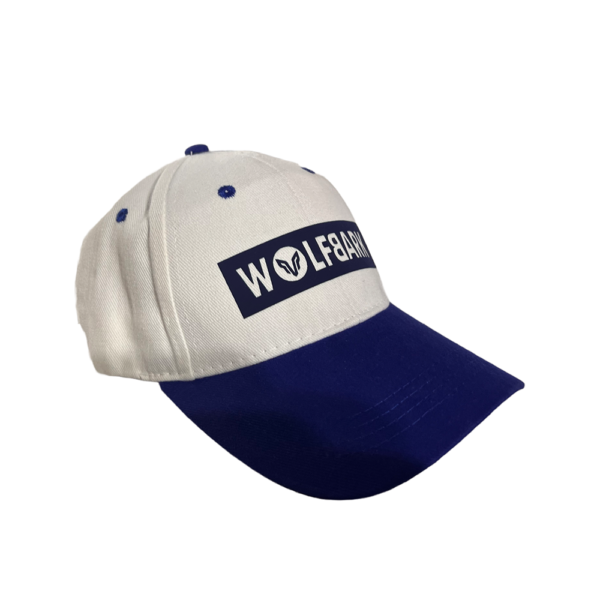 UNISEX 2 TONE GOLF CAPS WHITE & ROYAL - Wolfbark